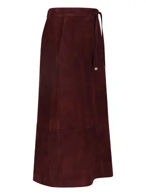 Max Mara Midi Lambskin Skirt
