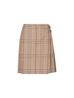 DANIELA GREGIS Daniela Gregis Midi Wool Gathered Skirt Beige