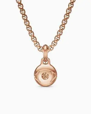 David Yurman Evil Eye Amulet In 18k Rose Gold With - Cognac Diamond