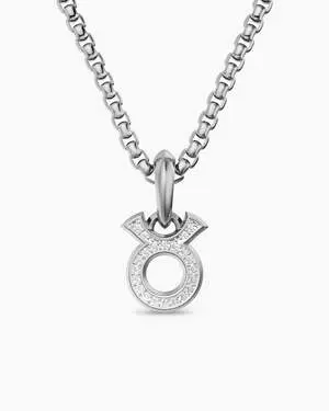 David Yurman Taurus Amulet In Sterling Silver Diamond