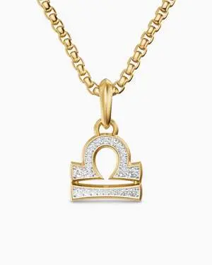 David Yurman Libra Amulet In 18k Yellow Gold With Diamonds