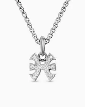 David Yurman Pisces Amulet In Sterling Silver Diamond