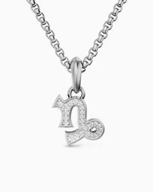 David Yurman Capricorn Amulet In Sterling Silver Diamond