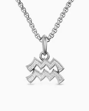 David Yurman Aquarius Amulet In Sterling Silver Diamond