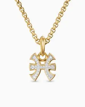 David Yurman Pisces Amulet In 18k Yellow Gold With Diamonds - Diamond