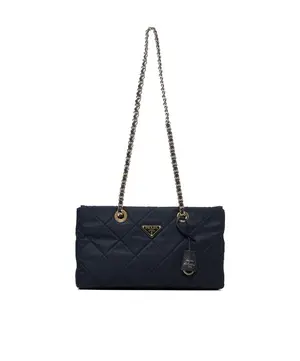 Prada Quilted Chain-linked Shoulder Bag - Black