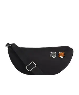 Maison Kitsuné Zippered Shoulder Bag - Black