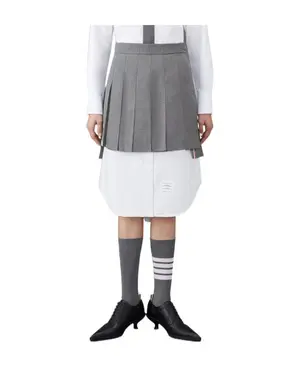 Thom Browne Pleated Mini Skirt - Medium Gray