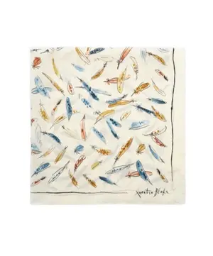 Burberry Feather Print Silk Scarf