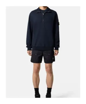 Stone Island Logo Patch Half-zip Sweatshirt
