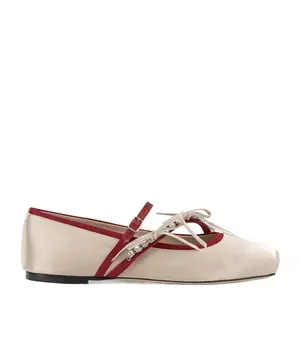 JIMMY CHOO Jimmy Choo Square Toe Ballet Flats With Crystal Embellishments No