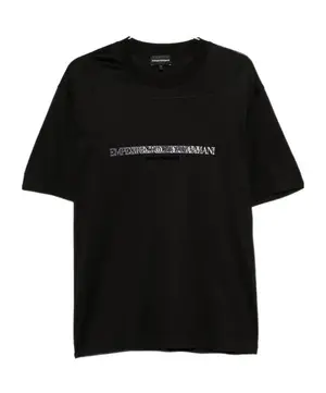 Emporio Armani Logo-print Short-sleeve T-shirt - Black