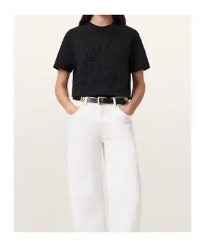 ALLSAINTS Lisa Embossed Crew Neck T-shirt