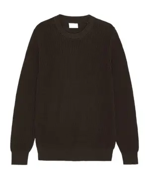 LES DEUX Ribbed-knit Crew-neck Sweater - Brown