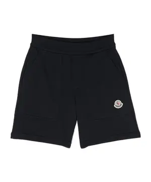 Moncler Logo Patch Straight Hem Shorts