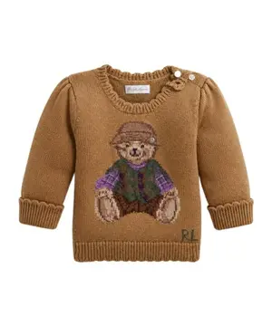 Ralph Lauren Polo Bear Pattern Knitted Pullover - Brown
