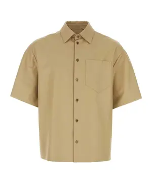 Prada Buttoned Short-sleeved Leather Shirt