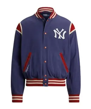 Polo Ralph Lauren X Ny Yankees Snap-button Bomber Jacket - Blue