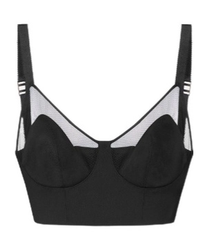 Elisabetta Franchi Cool Wool And Tulle Top - Black