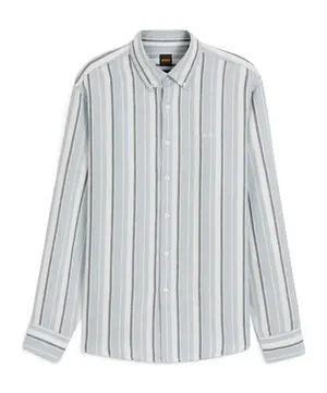 Hugo Boss Striped Button-up Shirt - Light Blue Stripe