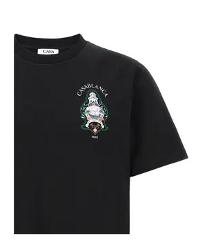 Casablanca Hotel Emblem Print T-shirt - Black