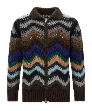 Sacai Zip-up Knit Top - Multi-color