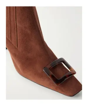 ROGER VIVIER Belle Vivier 75 Embellished Suede Ankle Boots