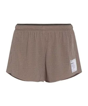 Satisfy Space O Perforated Performance Shorts - Brown