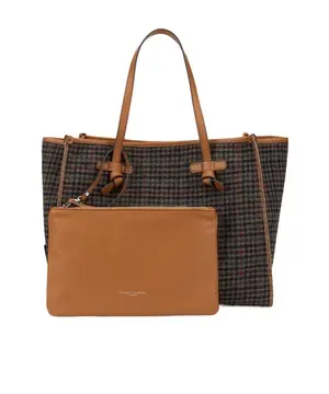 GIANNI CHIARINI Checked Tote Bag With Pouch
