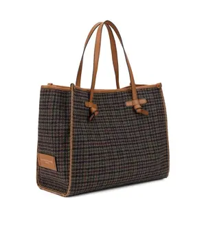 GIANNI CHIARINI Checked Tote Bag With Pouch - No