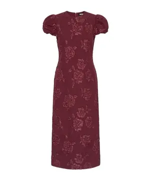 ROTATE BY BIRGER CHRISTENSEN Jacquard Midi Puffy Dress