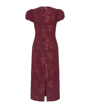 ROTATE BY BIRGER CHRISTENSEN Jacquard Midi Puffy Dress