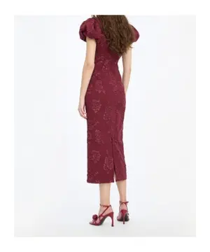 ROTATE BY BIRGER CHRISTENSEN Jacquard Midi Puffy Dress