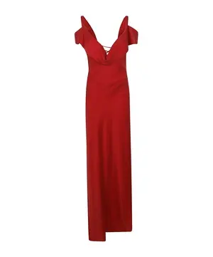 MARIA LUCIA HOHAN Tamara Lace-up Maxi Dress - Red