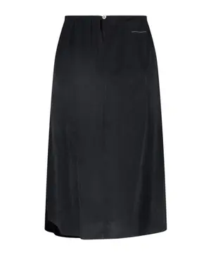 MAISON MARGIELA Logo Printed Buttoned Midi Skirt