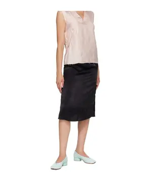 MAISON MARGIELA Logo Printed Buttoned Midi Skirt