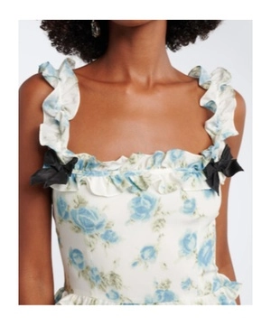 Alessandra Rich Ruffled Floral Print Dress