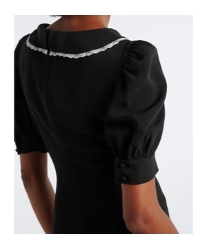 Alessandra Rich Lace-trimmed Cady Midi Dress