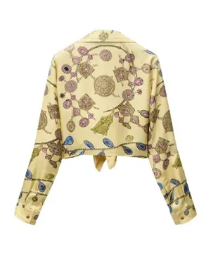 Versace Broken Jewels' Print Tie-waist Shirt