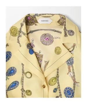 Versace Broken Jewels' Print Tie-waist Shirt