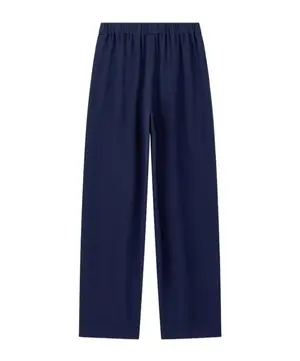 Emporio Armani Crepe Gabardine Wide Leg Pants - Blue