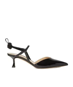 Fendi Very Colibri Patent Leather Medium-heeled Slingbacks - Black