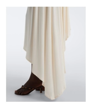 AYA MUSE Elya Asymmetric Pleated Midi Skirt