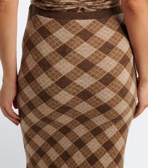 AYA MUSE Kae Plaid Midi Skirt