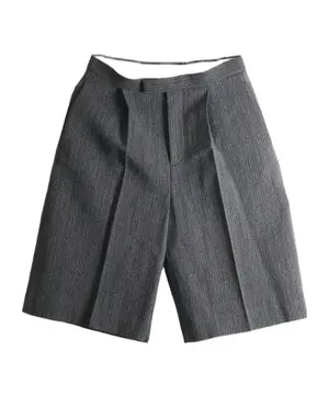 MAISON MARGIELA Striped Wool Blend Tailored Shorts - Grey