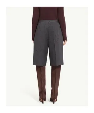 MAISON MARGIELA Striped Wool Blend Tailored Shorts