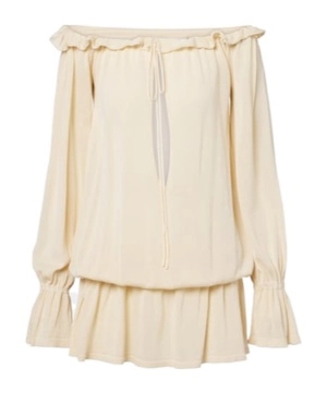 AYA MUSE Cryo Ruffled Minidress - Beige