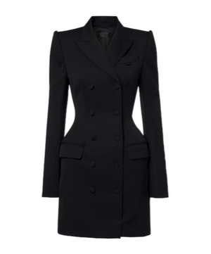 MUGLER Wool Blazer Dress - Black