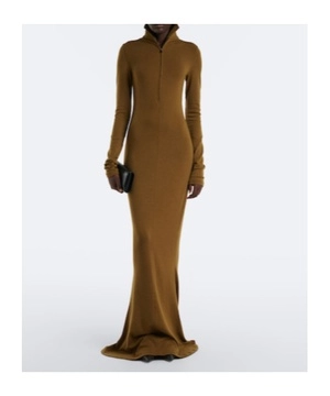 MUGLER Wool-blend Jersey Polo Maxi Dress