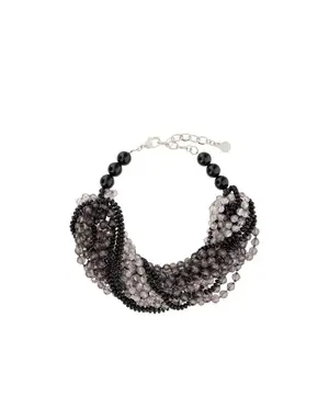 Emporio Armani Multi-strand Beaded Necklace - Grey